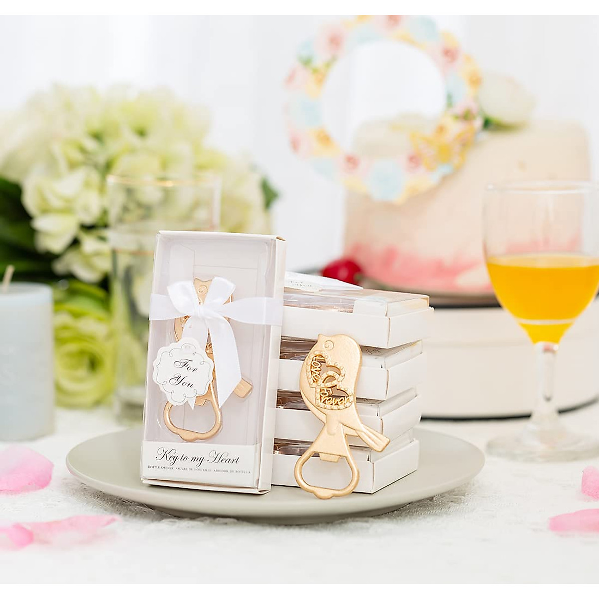 50 Packs Lovebirds Shape Love Forever Heart Design Bottle Openers for Wedding Favors to Guests, Bridal Shower Party Gifts, Souvenirs or Decorations for Guests (Lovebirds)