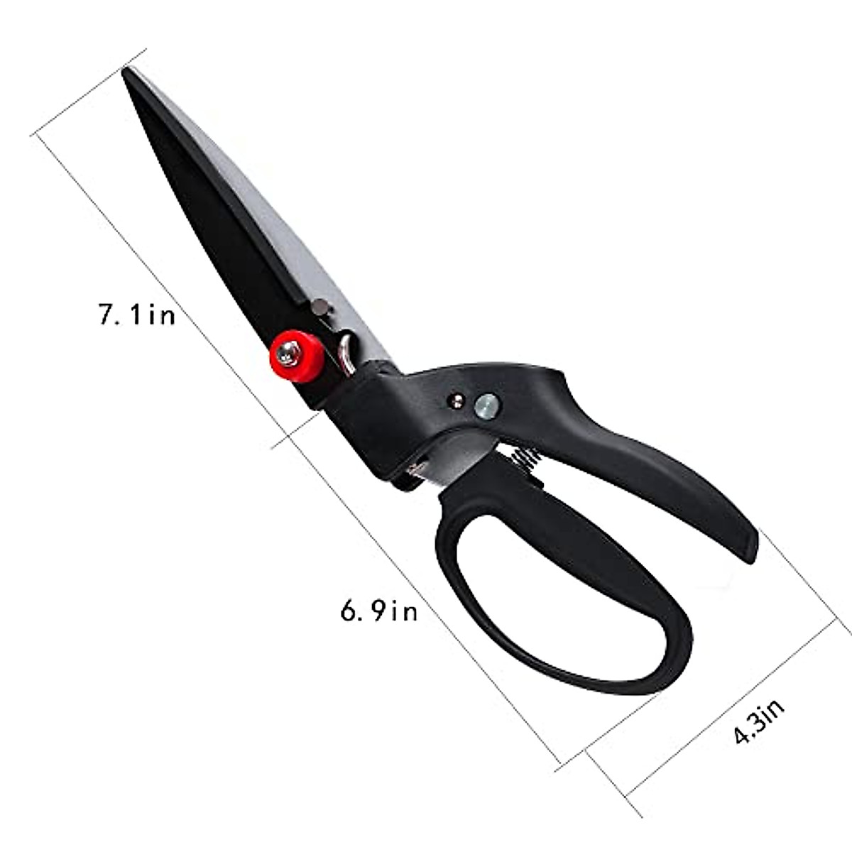GARTOL Grass Shears with180 Degrees Rotating Cutter Head, Lightweight Loop-handle Garden Grass Clippers Scissors, 5 Inch SK-5 Steel Blade, Ideal for Edging and Trimming Decorative Grasses