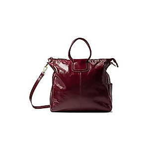 HOBO Sheila Tote-Style Handbag for Women - Side Exterior Slip Pocket, Detailed Hardware Accents, and Guitar strap Merlot One Size One Size