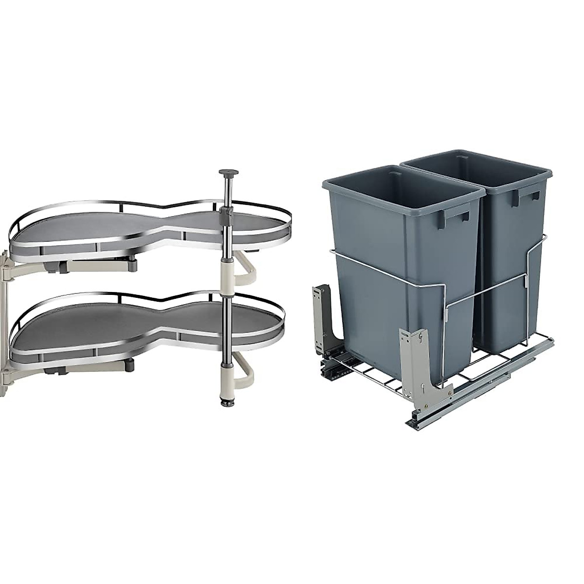 VEVOR Swing Left Blind Corner Cabinet Pull Out Organizer Pull-Out Trash Can (37Qt)