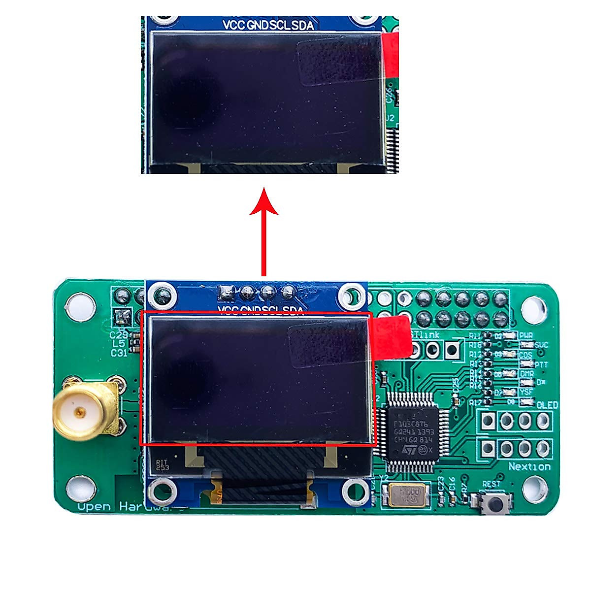MMDVM Hotspot Spot Radio Station+ Antenna+OLED+ Black Case with Screen Support P25 DMR YSF D-Star UHF Expansion Board WiFi Digital Voice Modem Suitable for Raspberry Pi-Zero W, Pi 3, Pi 3B+