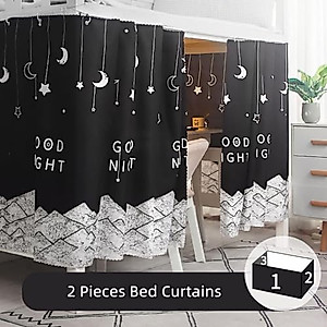 XGOPTS Bottom Bunk Bed Curtains Privacy Curtains Breathable Dustproof Single Bed Blackout Curtains Privacy Cloth Panels Underbed Loft Bed Canopy Tent Curtain Shading Drapes for Dorm