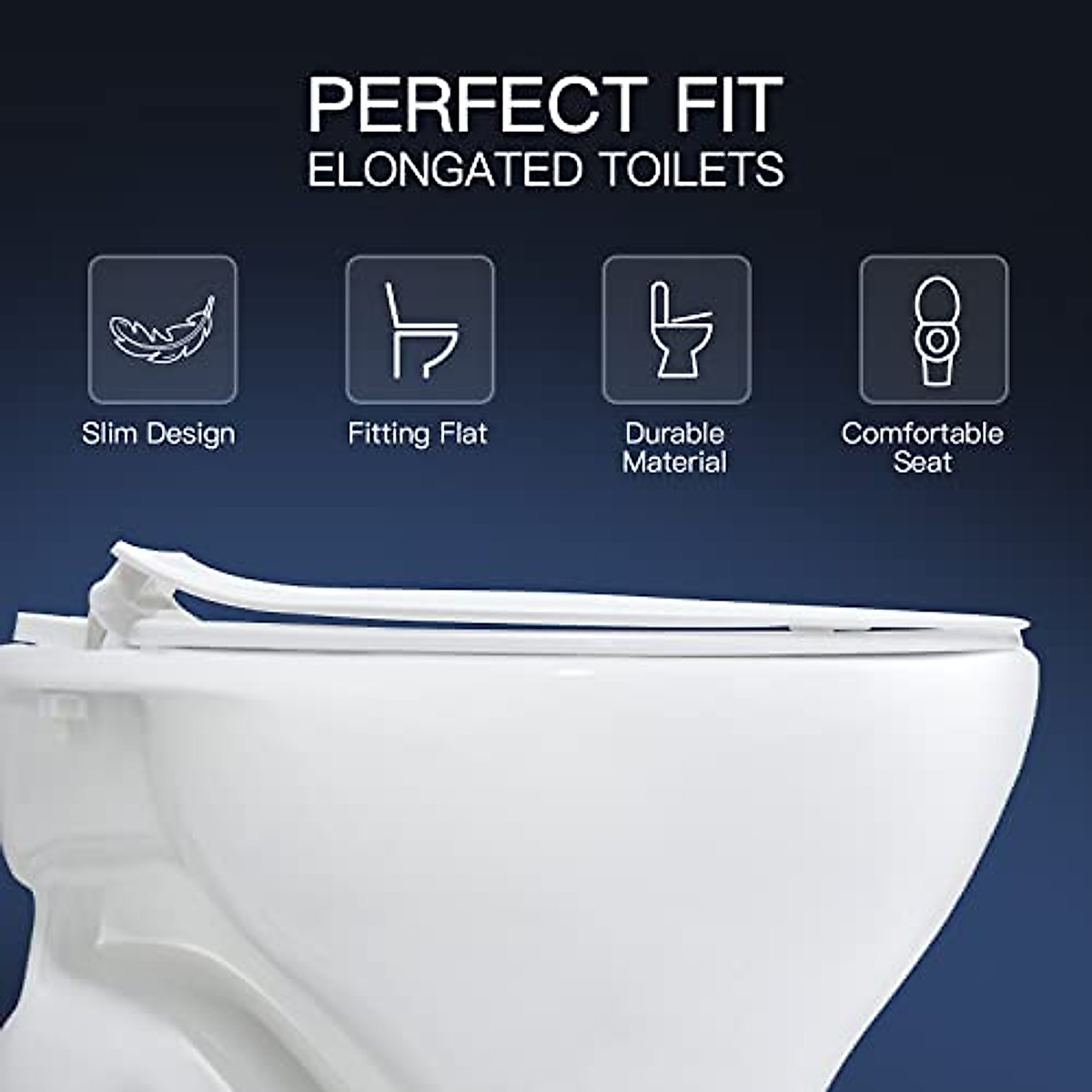Oblong Toilet Seat elongated Toilet Seats for Standard Toilets Lid White Plastic Toliet Seat Replacement Oval tapa de inodoro
