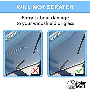 Polar Melt Ice and Snow Scraper with Brass Blade for Vehicle Windshields and Windows, 3 Pack