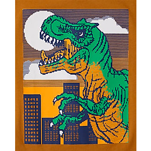 The Children's Place,Short Sleeve Dinosaur Graphic T-Shirt,Honey Comb,Medium (7/8)