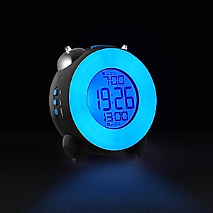 Banne Loud Alarm Clock for Heavy Sleepers with Dual Alarm Night Light Bedside Battery Powered (Black)