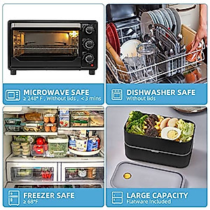 KOOLR Many Black Pebbles Print Bento Box Adult Lunch Box With 2 Compartments Stackable For Work Picnic Leak Proof Bento Box