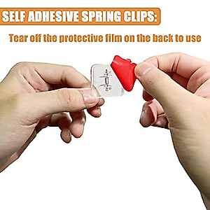 20 Pieces Self Adhesive Clips, Wall Clips,Tapestry Hangers,Photo Clips for Paper Flag Hanger,Sticky Clips for Teachers,Double-Sided Adhesive Spring Clips for Poster Home Office Rope