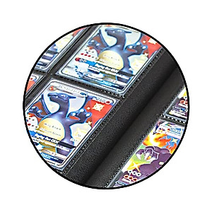 TopDeck 1000 Card Binder - TCG Portfolio - 16 Pocket Card Binder - Ringless Binder Compatible with Pokemon Cards, Yu-Gi-Oh, Magic the Gathering, and More - Side Load Sleeves - Cards Album (Black)