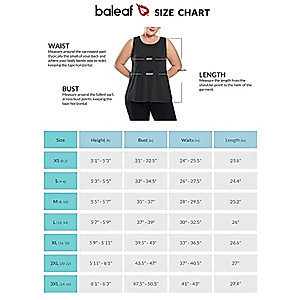 BALEAF Women's Plus Size Workout Tank Tops Loose Fit Sleeveless Athetic Running Exercise Shirts Black XL