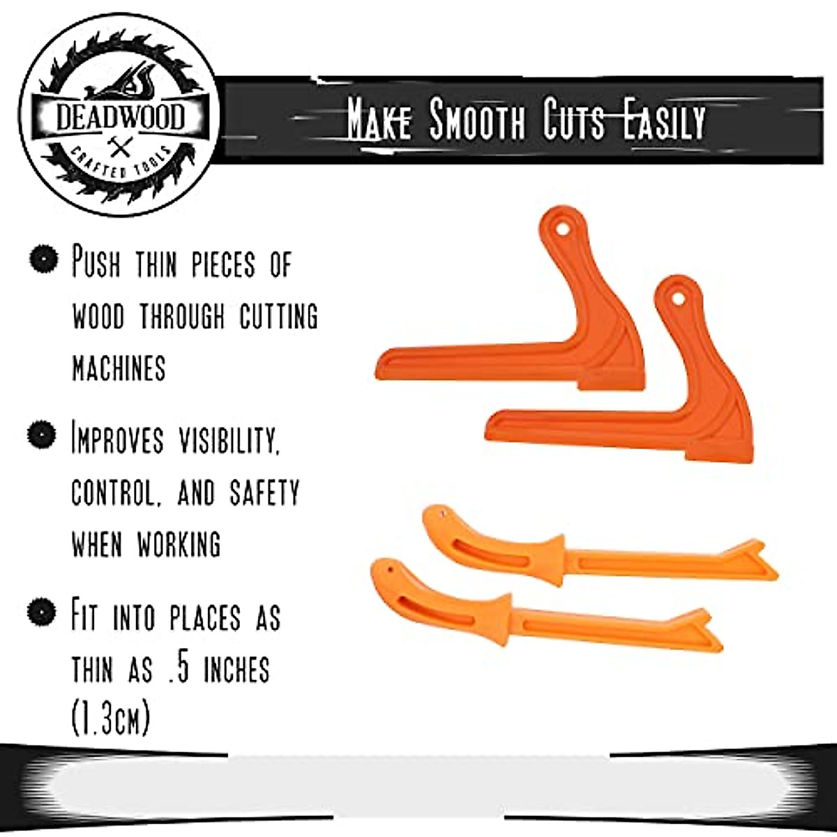 DCT 4 Pack Safety Push Sticks – Straight Table Saw Push Blocks and V Style Push Sticks Wood Working Push Stick Set