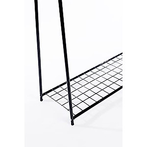 VEGAINDOOR United Style Single Shelf Clothes Rack, Metal Clothing Rack with Shelves, Clothing Racks for Hanging Clothes, Sturdy Organizer for Clothes ,Heavy Duty Garment Rack ,Gold ,Black ,White Colours (Black)