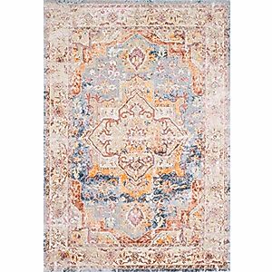 Loloi CLARA Area Rug, 5'-3" x 7'-7", Sunset/Ivory