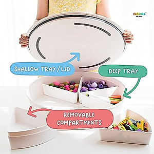 Inspire My Play Sensory Bin with Lid and Removable Storage Inserts - Sensory Bins for Toddler Crafts - Kids Sensory Toys for Autistic Children - Sensory Activities for Toddlers