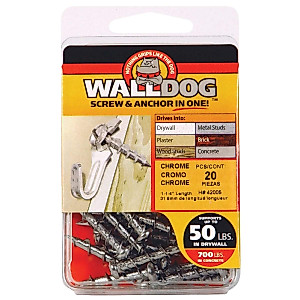 The Hillman Group 42005 3/16-Inch by 1-1/4-Inch WallDog Pan Head Phillip Screw, Chrome