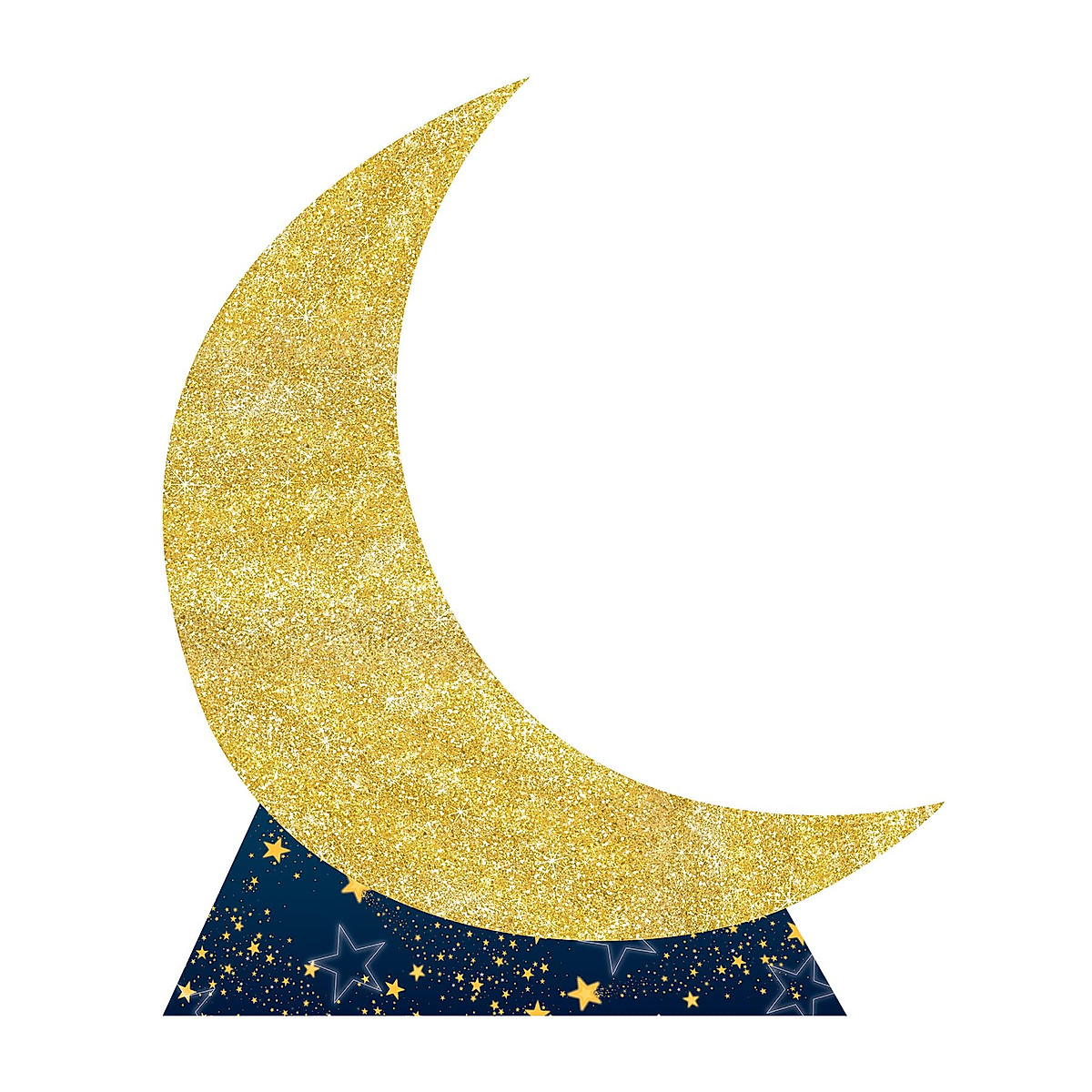 Beistle Large 7' 8.75" x 6' 5.25" Cardboard Starry Night Crescent Moon Stand-Up- Awards Night Photo Prop, Prom Decorations