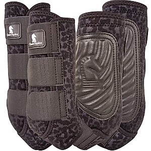 Classic Equine Classicfit Front and Hind Sling Boots, Black Leopard, Medium