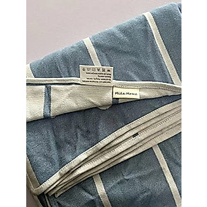 Mika Home Nautical Reversible Cozy Bamboo Fiber Oversized Throw Bed Blankets for Couch, Sofa, Travel, 50X70”, Blue, White