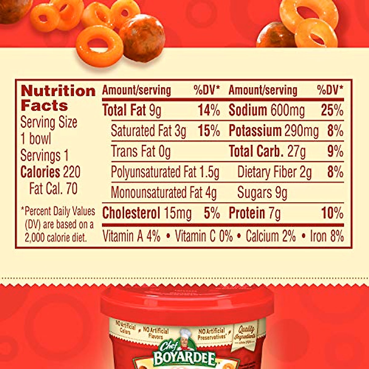 Chef Boyardee Mini Spaghetti Rings and Meatballs, Microwave Food, 7.5 OZ Microwaveable Bowl (12 Bowls)