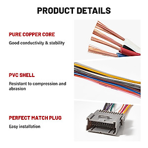 RED WOLF Stereo Wiring Harness Fit for 2002-2008 GMC Envoy Sierra Chevy Silverado Impala Aftermarket Stereo Radio Wire Cable Connector Adapter