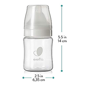 Evenflo Feeding Premium Proflo Venting Balance Plus Wide Neck Baby, Newborn and Infant Bottles - Developed by Pediatric Feeding Specialists - 5 Ounce (Pack of 6)