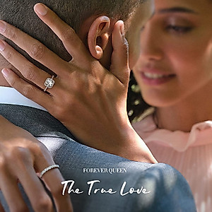 Moissanite Engagement Rings Set for Women, Moissanite Diamond Ring 925 Sterling Silver Halo Cushion Moissanite Rings, 925 Sterling Silver Moissanite, Moissanite