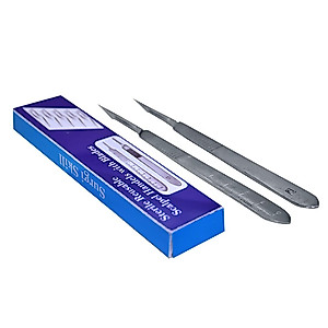 Surgiskill Pack of 2 Scalpel Handle # 3 and 10 Pcs. Scalpel Blades #11, Best for Craft Card Making, Cutter Podiatry, Dermaplaning, Dental, Medical & Vet Students