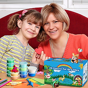 ifergoo Modeling Clay Kit - 24 Colors Magic Air Dry Ultra Light Clay, Safe & Non-Toxic, Great Gift for Children