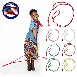 Western Stage Props Children’s Cowboy Kiddie Trick Rope Lasso Pre-Tied | Ages 4-10| White|