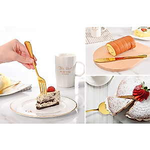 Galaxozent Wedding Presents for Couples 2024, Gold Wedding Cake Knife and Server Set with Forks, Cake Cutting Set for Wedding, Bridal Shower Anniversary Engagement Present For Mr and Mrs Set of 4