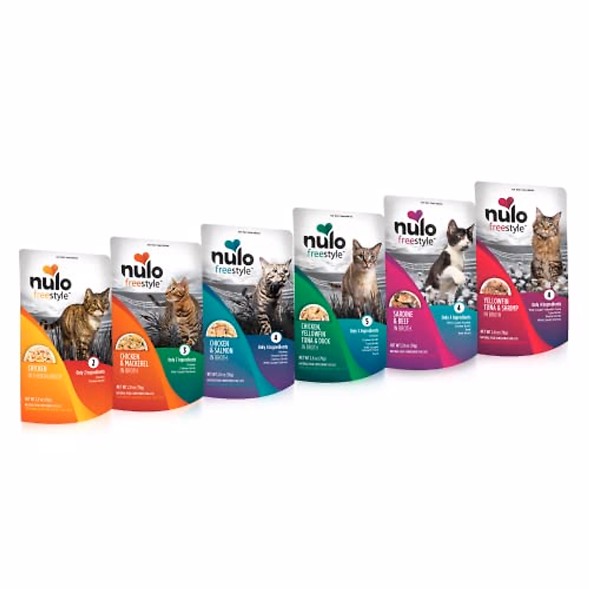 Nulo Freestyle Cat & Kitten Wet Cat Food Pouch, Premium All Natural Grain-Free Soft Cat Food Topper with Amino Acids for Heart Health and High Animal-Based Protein, 2.8 oz, 6 Count