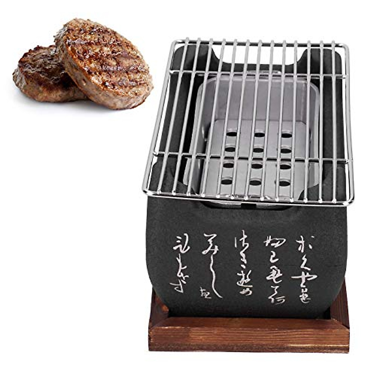 Barbecue Grill, Aluminium Alloy Japanese Style BBQ Grill Portable Camping Grill Stove Independent Charcoal Plate Easy to Clean Barbecue Charcoal Grill for Outdoor Camping Hiking Picnics