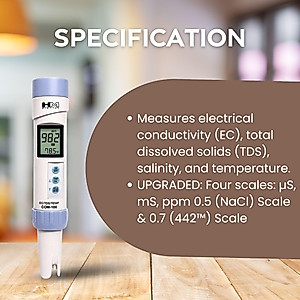 HM Digital 716160 COM-100 Waterproof Professional Series Combo Meter, 7", White/Purple