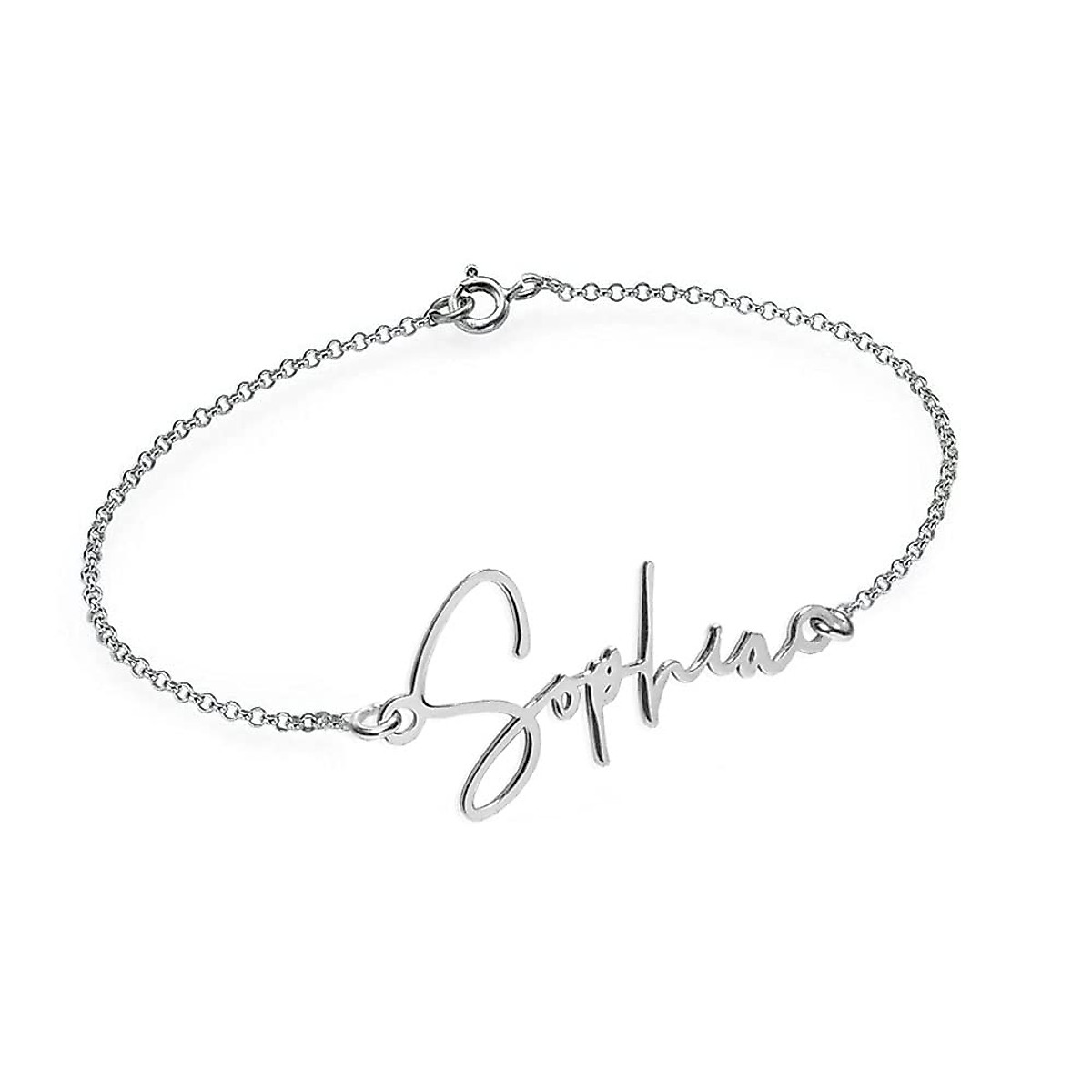 PicturesOnGold Custom Name Anklets for Women in Sterling Silver or 14K Gold Personalized Ankle Bracelet Jewelry With Any Name or Word
