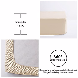 Anluoer Queen Comforter Set, Beige Tufted Bed in a Bag 7 Pieces with comforters and Sheets, All Season Bedding Sets with 1 Comforter, 2 PillowShams, 2 Pillowcases, 1 Flat Sheet, 1 Fitted Sheet