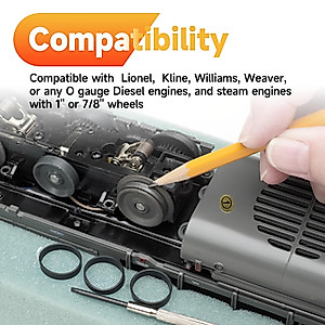 222-108 Diesel Traction Tire - 7/8" Traction Engine Rubber Tires Replacement for Lionel traction, Fits MTH K-LINE and WILLIAMS O-Gauge