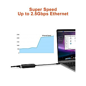 CableCreation 2.5G Ethernet to USB Adapter, USB Type C (Thunderbolt 3) to RJ45 Gigabit Ethernet Adapter