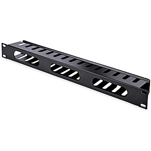 StarTech.com Horizontal 1U Server Rack Cable Management Finger Duct w/ Cover - 19" Network Rack Wire Duct Raceway Panel - Slotted Wire Duct (CMDUCT1UX)