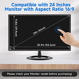 2 Pack 24 Inch Anti Glare Matte Screen Protector for 24 Inch 16:9 Sceptre/LG/Dell/HP/Acer/ViewSonic/ASUS/Aoc/Samsung Widescreen Monitor, Eye Protection Anti Scratch & Anti Glare Film