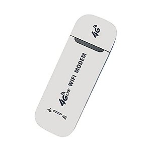 AZURAOKEY 4G LTE Wireless USB Dongle 150Mbps Modem Stick WiFi Adapter 4G Card Router with SIM Card Slot Car Hotspot Pocket Mobile WiFi (White)