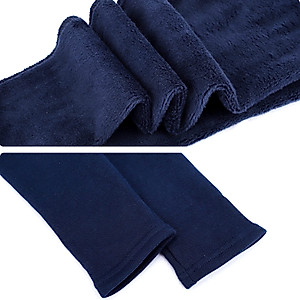 KEREDA Girls Fleece Lined Leggings Winter Warm Pants for Kids 6-7 Years Navy