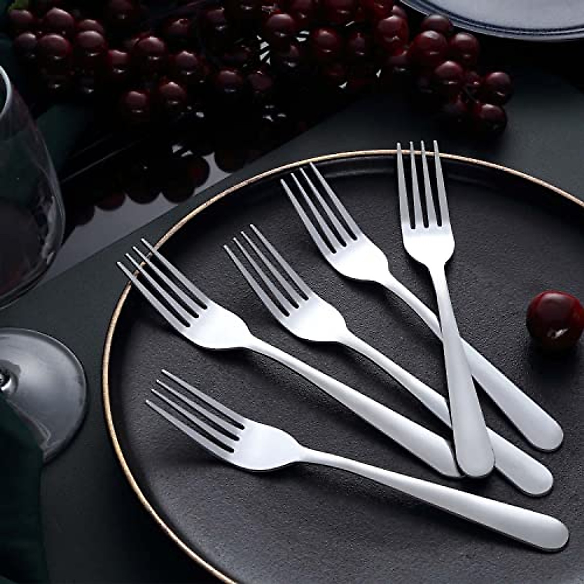24 Pieces Dinner Forks Set (7.1 inch), Unokit Silver Stainless Steel Dinner Forks Set of 24, Forks Silverware, Flatware Forks for Home, Kitchen or Restaurant - Mirror Polished, Dishwasher Safe 