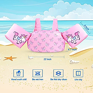 Gogokids Kids Swim Vest, Toddler Floaties for 20-50 lbs/2-6 Years Old Girls and Boys, Float Swimwear with Shoulder Strap