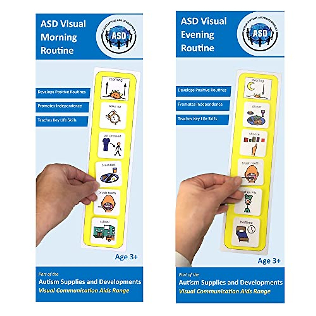 Morning/Evening Routine Bundle (Plastic, Washable, Visual schedules for Autism/Learning Disabilities/ADHD)