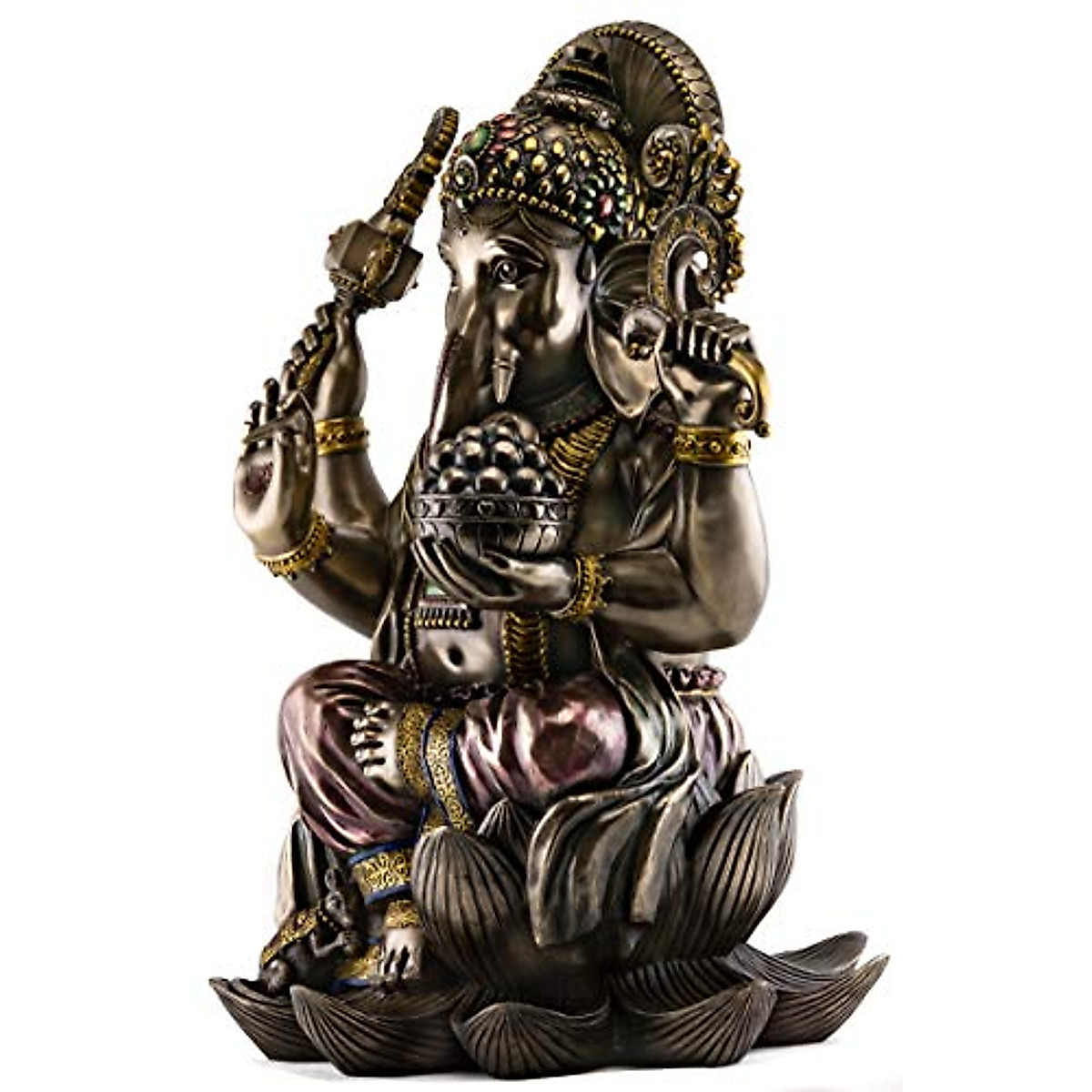Top Collection Large Ganesha Statue- Hindu Ganesha Lord of Success Sculpture in Premium Cold Cast Bronze - 24-Inch Collectible Figurine