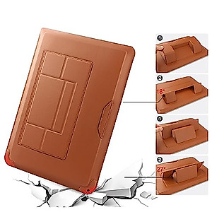 Hyfant Laptop Sleeve Protective Case with Foldable Stand Leather Laptop Briefcase Ultra-Thin Cover Notebook Handbag for MacBook Air/Pro Dell HP Lenovo Acer ASUS Samsung LG GIGABYTE Chromebook 15"-16"