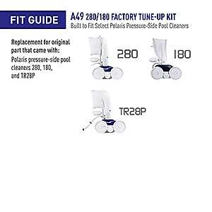 Polaris A49 180/280 Parts Tune Up Kit Compatible with Models 280, TR28P, 180 Pressure-Side Pool Cleaner, White