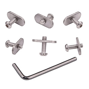 METER STAR 6 Pcs 304 Stainless Steel Kayak Rail Screws & M6 Track Nuts Rail Hardware Gear Mounting Replacement Kit for Kayaks Canoes Boats Rails