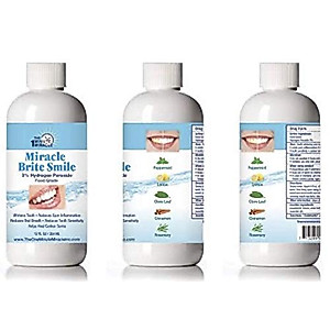 Miracle Brite Smile - 3% Hydrogen Peroxide Food Grade, Peppermint, Lemon, Clove Leaf, Cinnamon and Rosemary