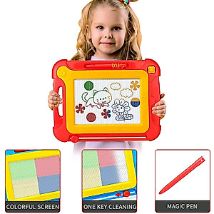 2 Pack Medium Magnetic Drawing Board, Learning Toys for Toddlers 1-3 2-4 Drawing Game, Colorful Magnetic Drawing Doodle Board Pad Tablet for Kids Adults Educational & Art Activities